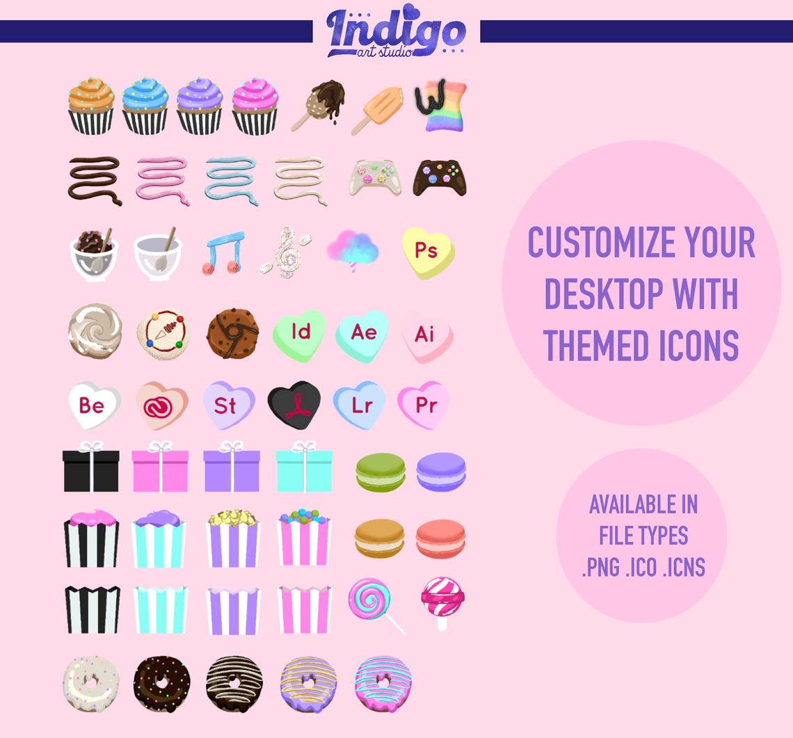 Desktop Organizer | Sweet Treats Ice Cream Candy | Cute Kawaii | Custom ...