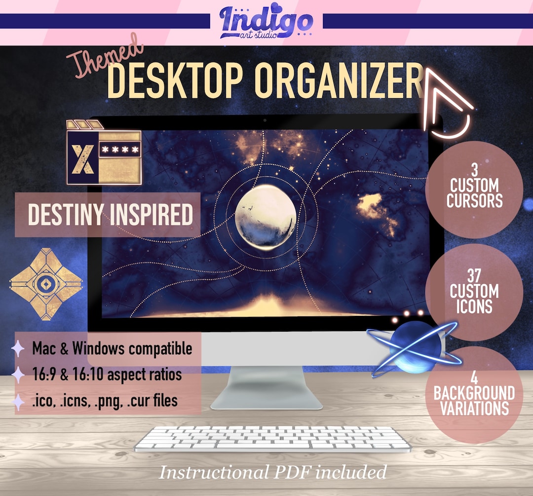 Desktop Organizer | Destiny Sci-fi Space Inspired | Icon Bundle ...