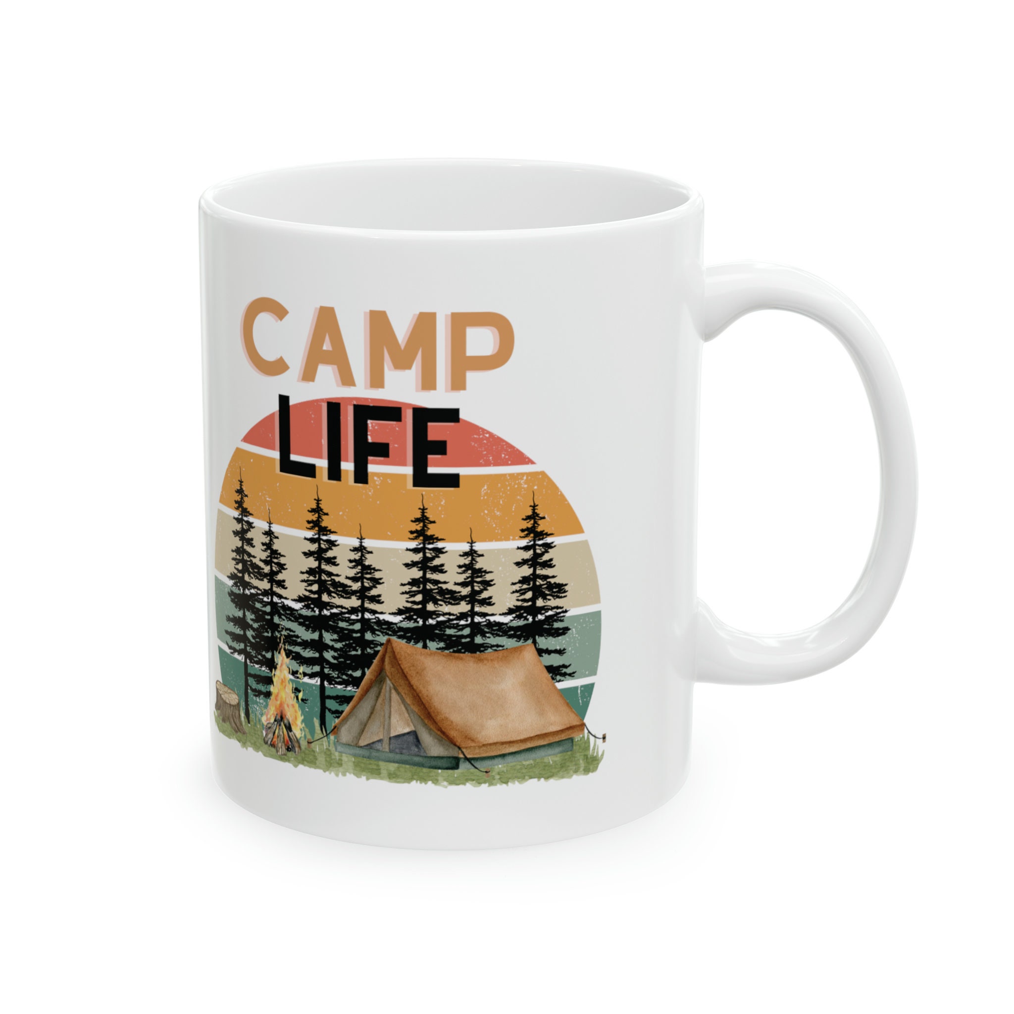 Camping Mug, Outdoor Adventure Ceramic Coffee Cup, Camp Life Gift Idea ...