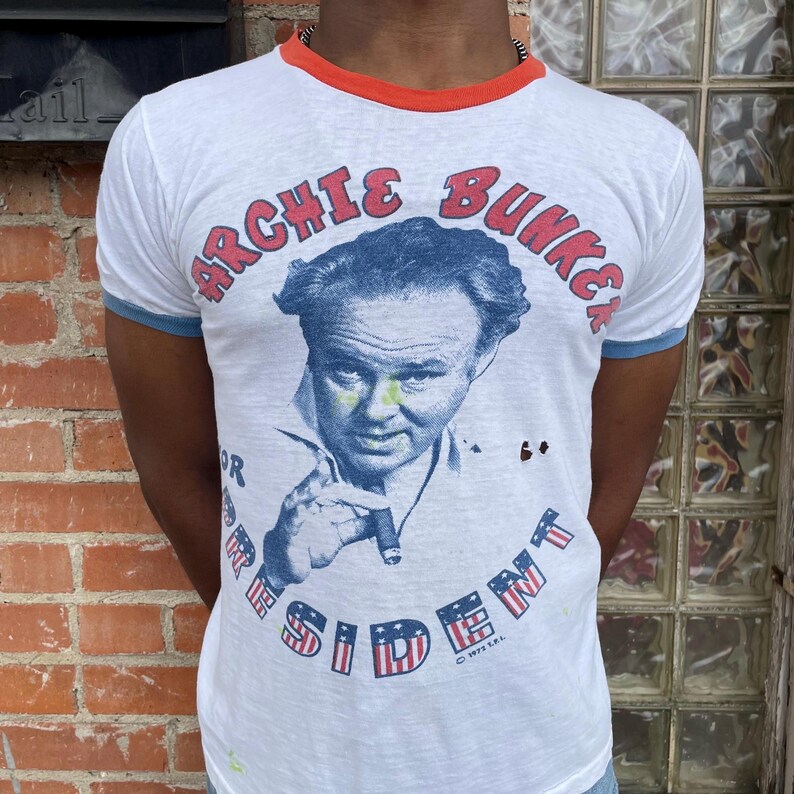 Vintage 70s Archie Bunker for President Ringer T-shirt - Etsy