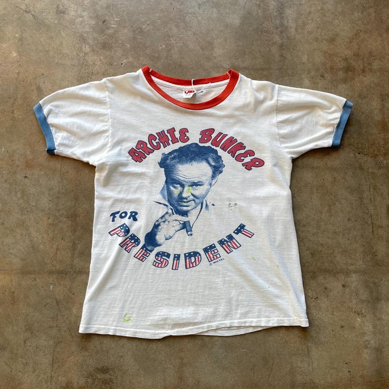 Vintage 70s Archie Bunker for President Ringer T-shirt - Etsy