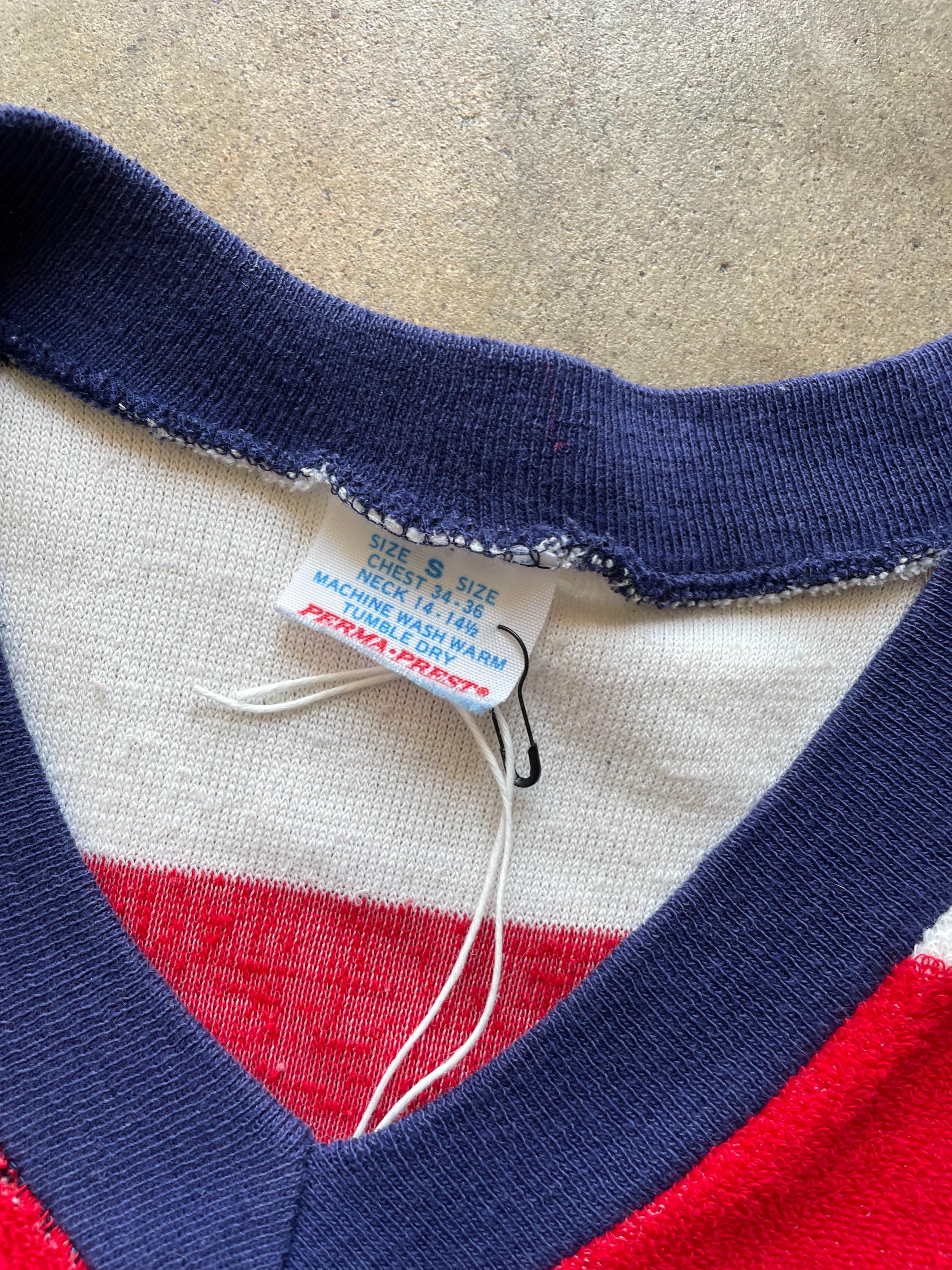 Vintage 70s Sears Terry Cloth Strip V-neck Shirt - Etsy