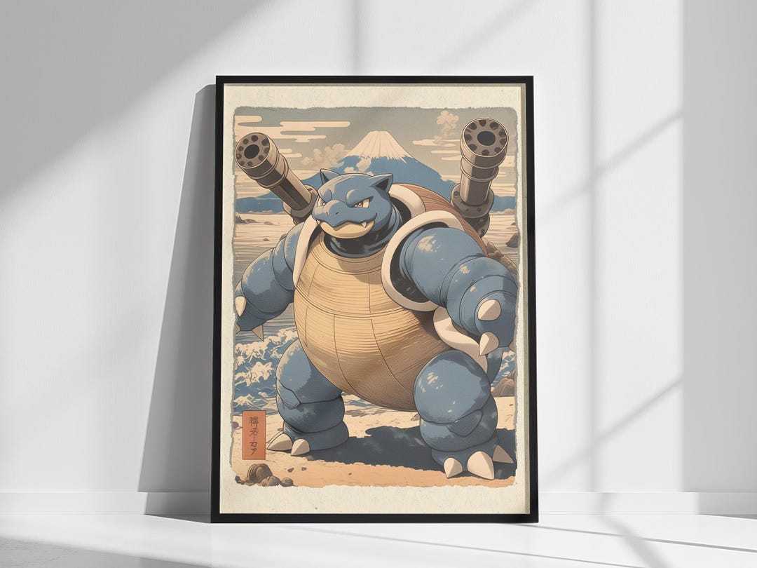 Anime Inspired Armored Water Guardian Framed Poster | Edo Style Coastal ...