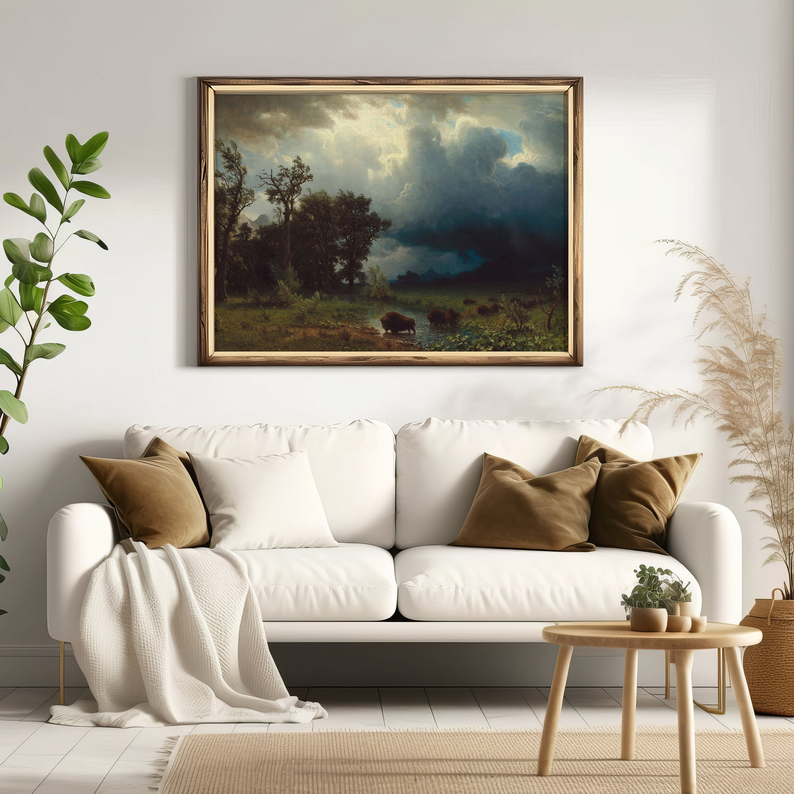 Buffalo Trail: the Impending Storm, Valley Landscape, Digital Print ...