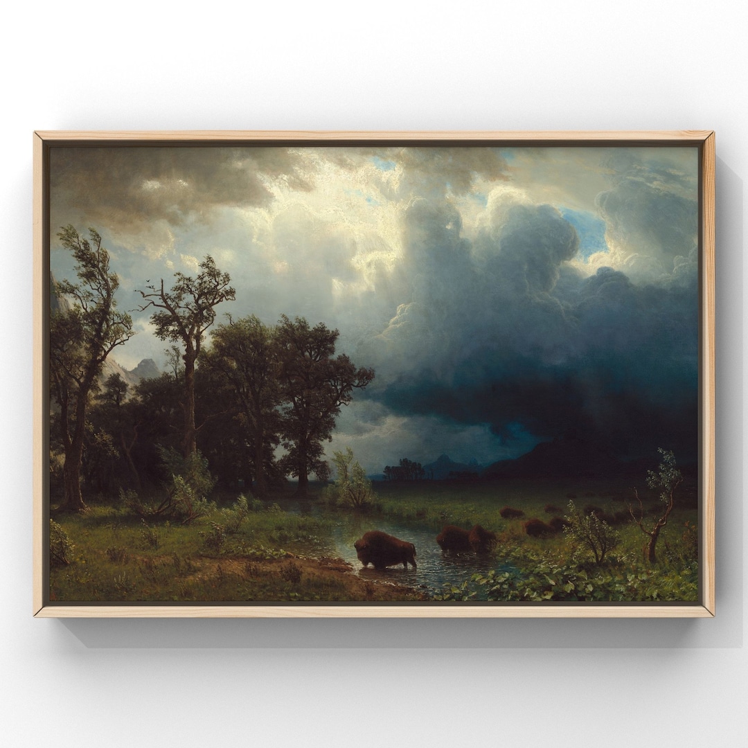 Buffalo Trail: the Impending Storm, Valley Landscape, Digital Print ...