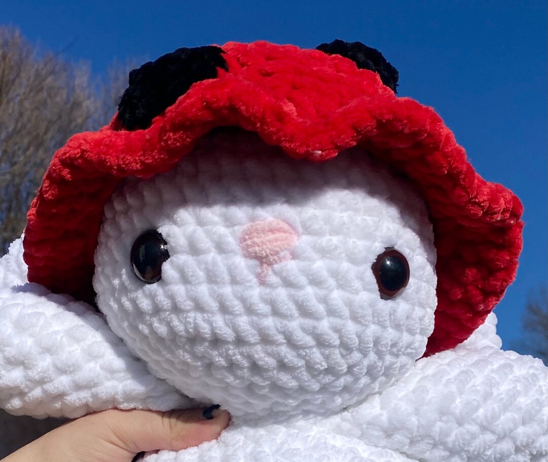 Jumbo Crochet Lady Bug Bunny Handmade Plushie, Soft Toy, Crochet Rabbit ...