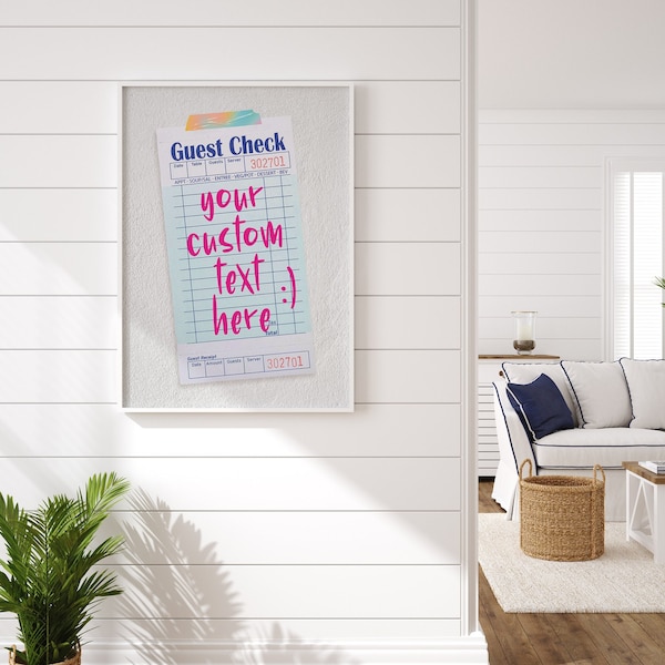 Guest Check Poster - Etsy