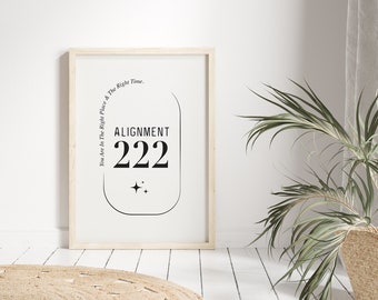 222 Angel Number Instant Printable Wall Art Print Digital Download ...