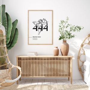 444 Angel Number, Protection Number Print, Instant Printable Wall Art ...