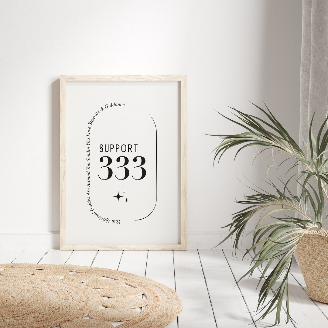 333 Angel Number, Protection Number Print, Instant Printable Wall Art ...