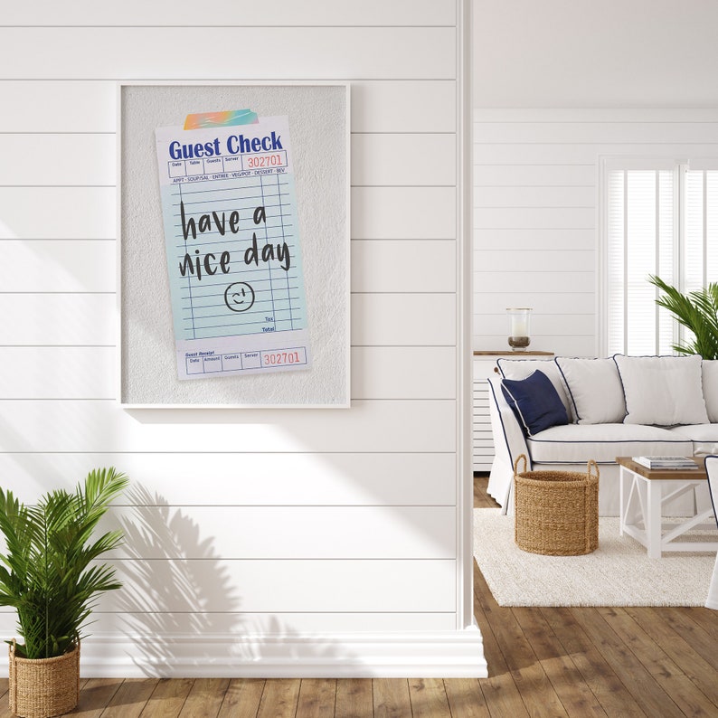 Guest Check Print Guest Check Poster Digital Download - Etsy