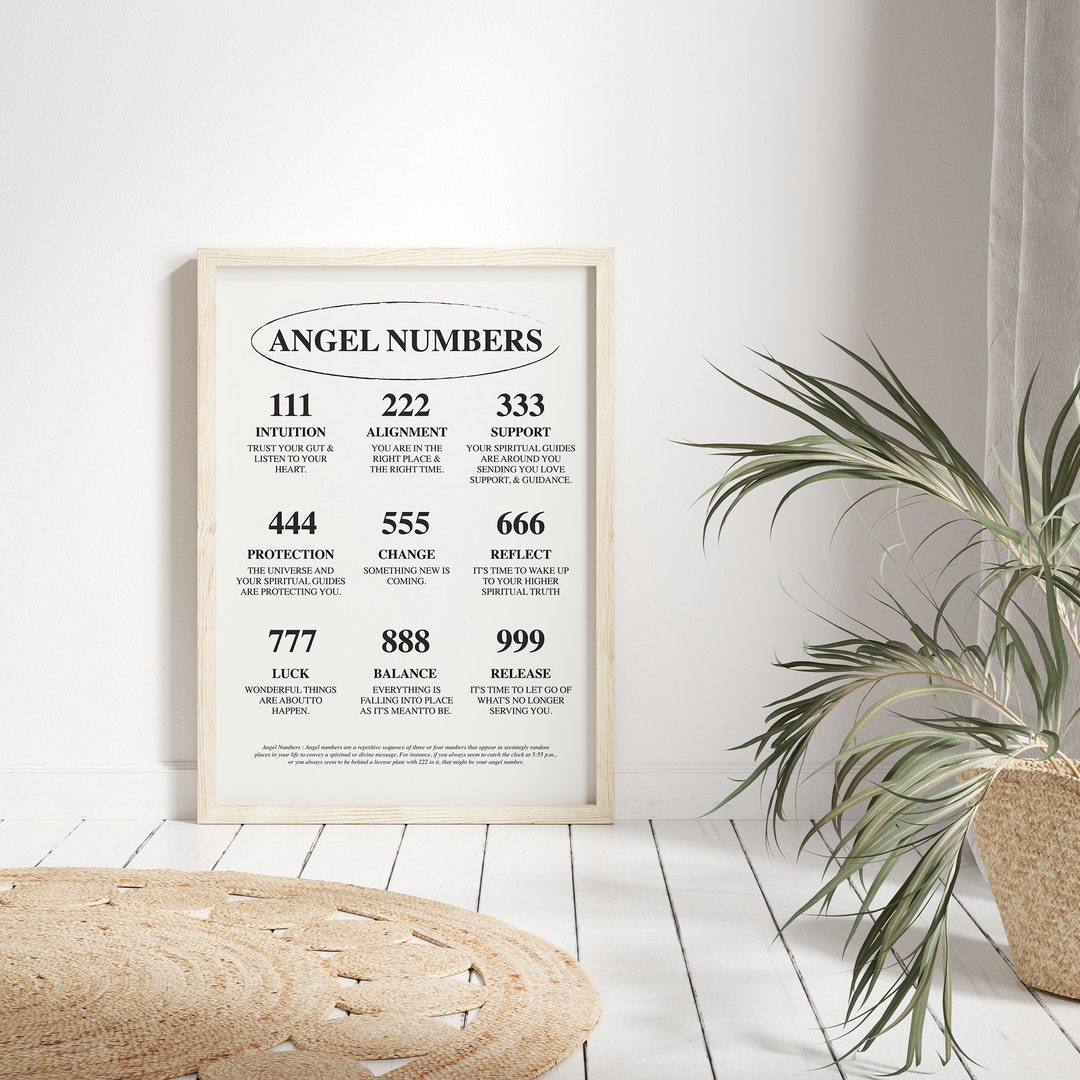 Angel Numbers Poster, Digital Download Print, Angel Number Print, 111 ...