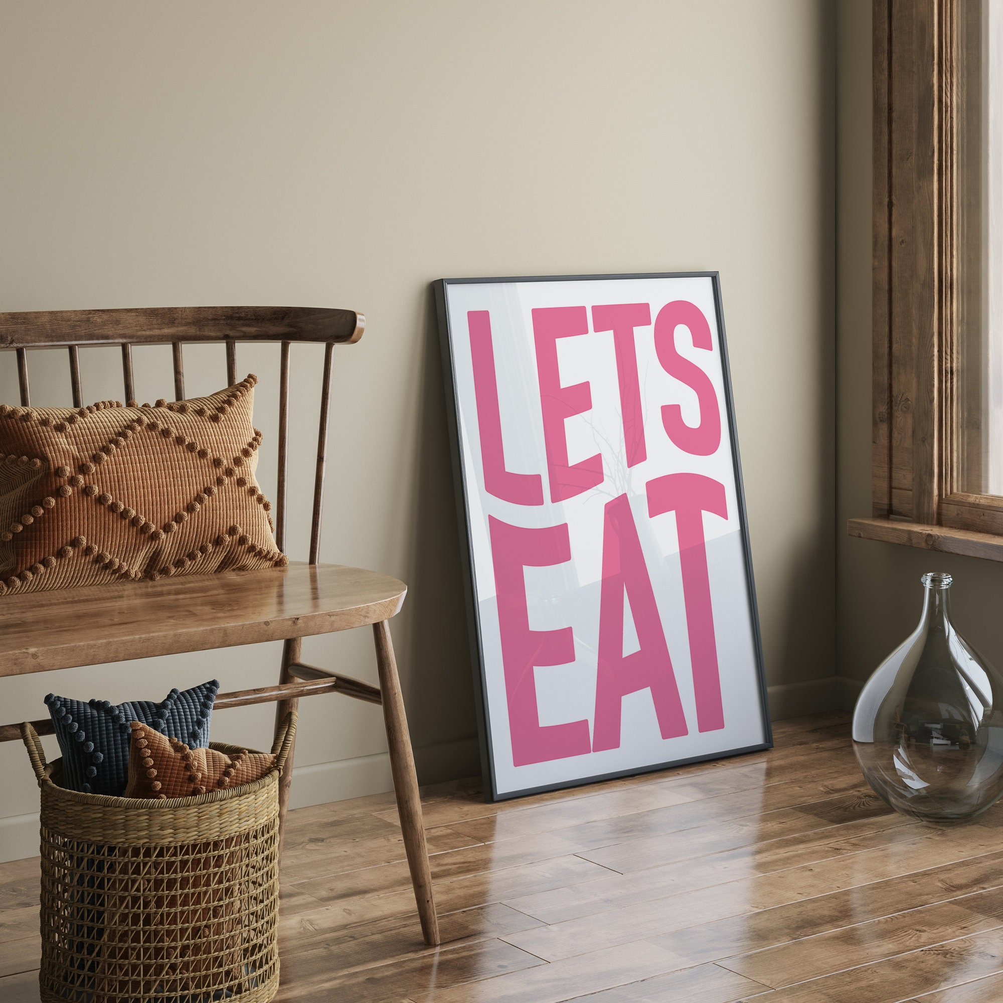 Let's Eat Poster Let's Eat kitchen Art Print Trendy - Etsy