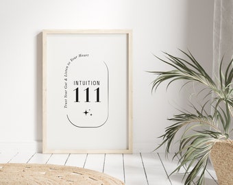 Intuition Angel Poster Original Design 111 Angel Number Digital ...