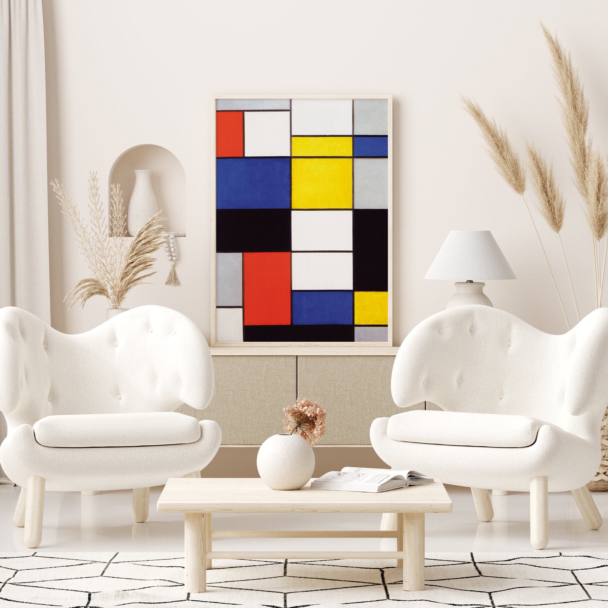 Piet Mondrian Poster, Piet Mondrian Print, Geometric Wall Set, Piet ...