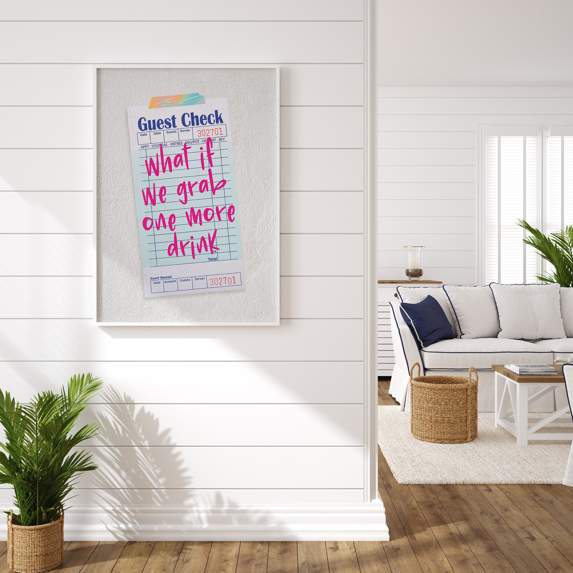 Guest Check Art,digital Download, Receipt Poster, Trendy Wall Decor ...