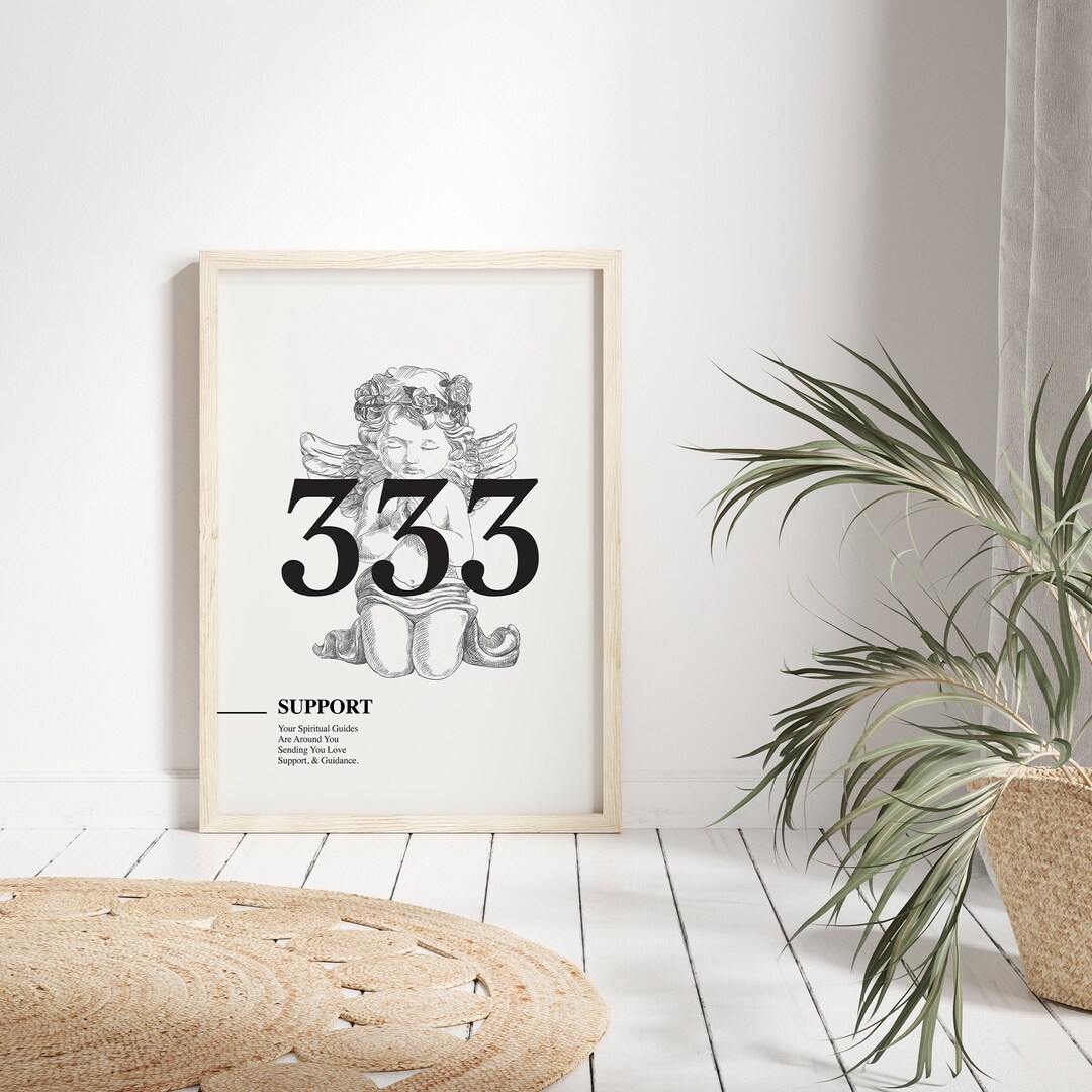333 Angel Number, Angel Number Print, Instant Printable Wall Art Print ...
