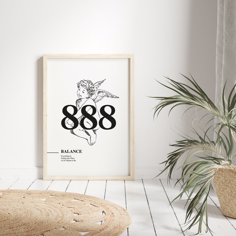 888 Print, Angel Number Print, BALANCE , Instant Printable Wall Art ...