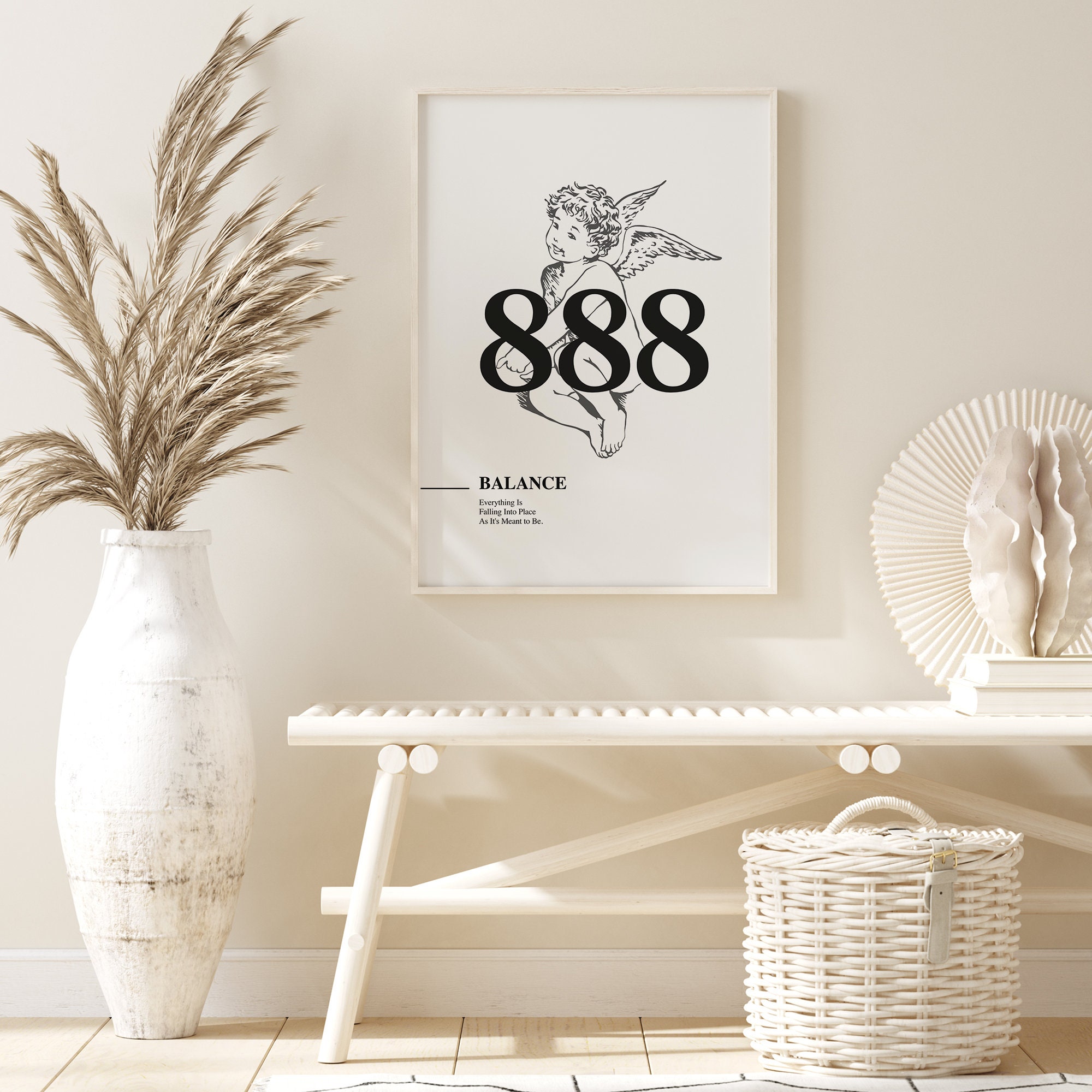 888 Print, Angel Number Print, BALANCE , Instant Printable Wall Art ...