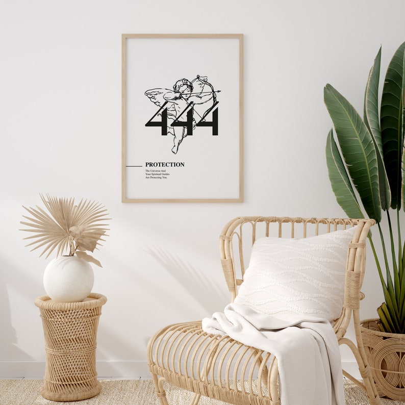 444 Angel Number, Protection Number Print, Instant Printable Wall Art ...