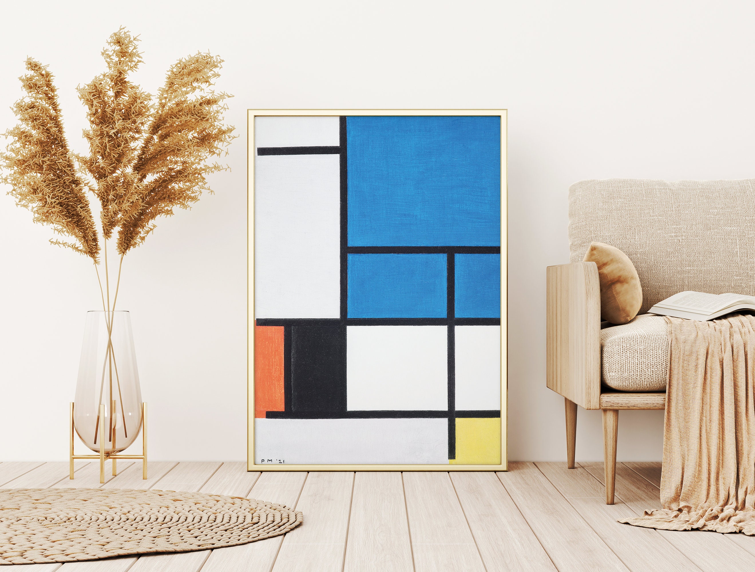 Piet Mondrian Print Piet Mondrian Poster Geometric Wall Set - Etsy Hong ...
