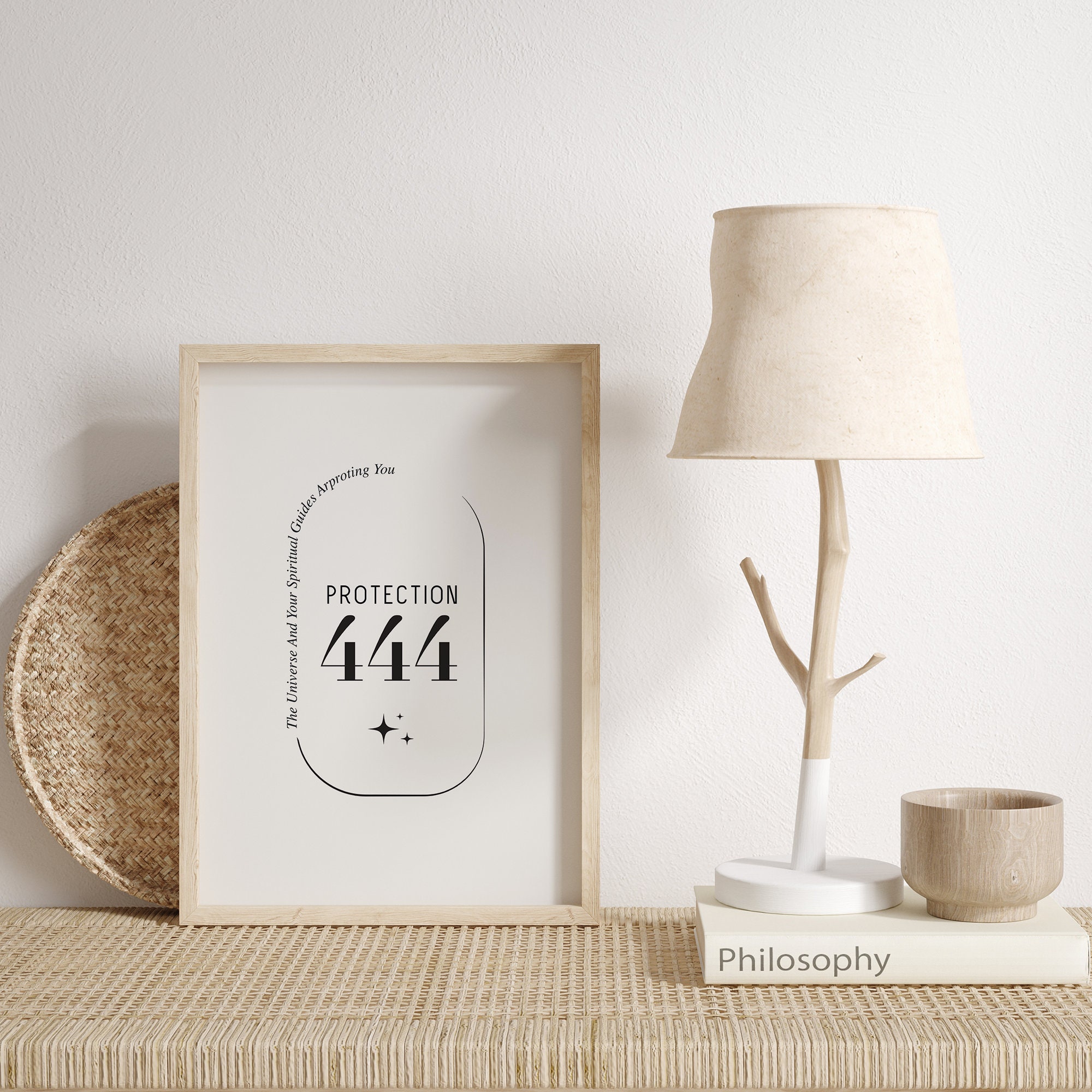 444 Angel Number, Protection Number Print, Instant Printable Wall Art ...