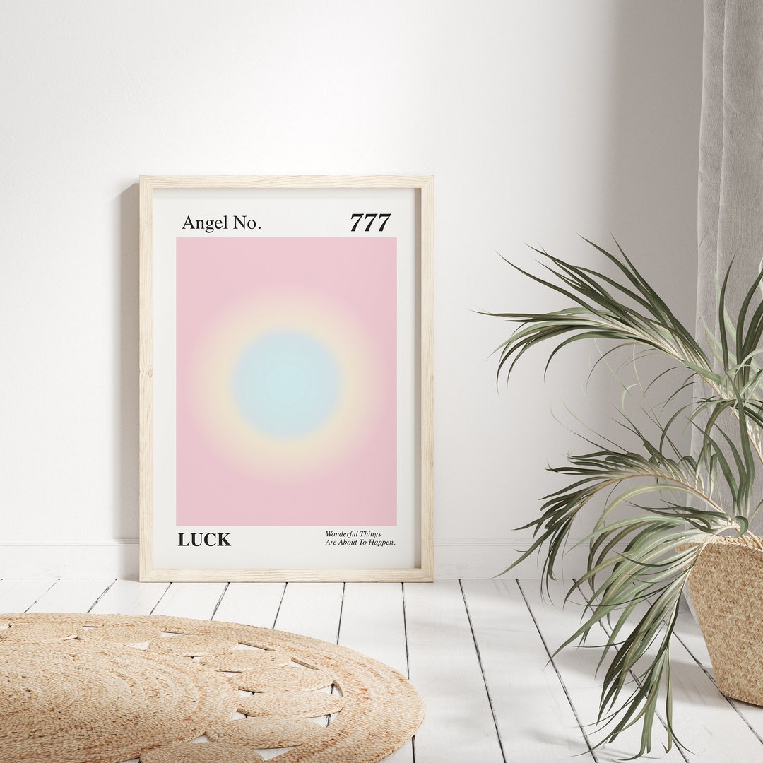 777 Print, Angel Numbers Poster, Digital Download, Gradient Wall Art ...