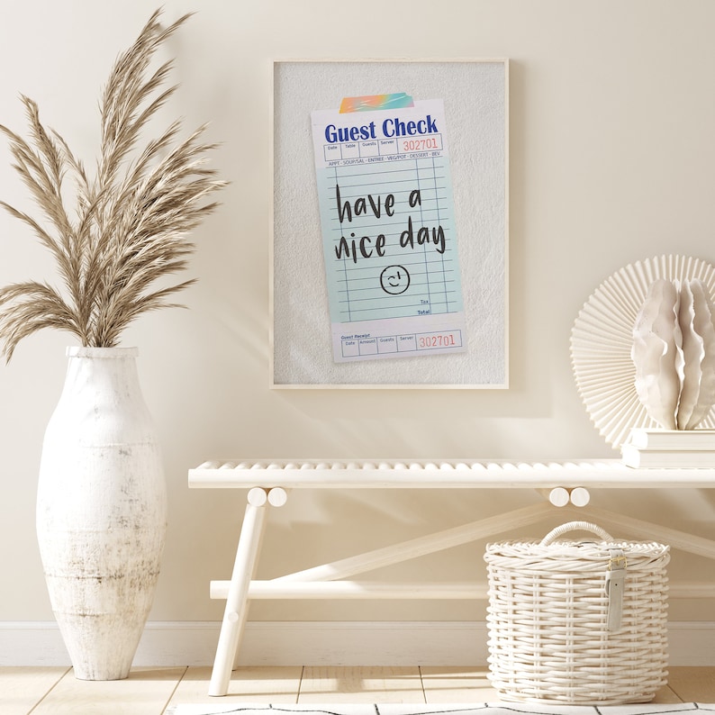Guest Check Print Guest Check Poster Digital Download - Etsy