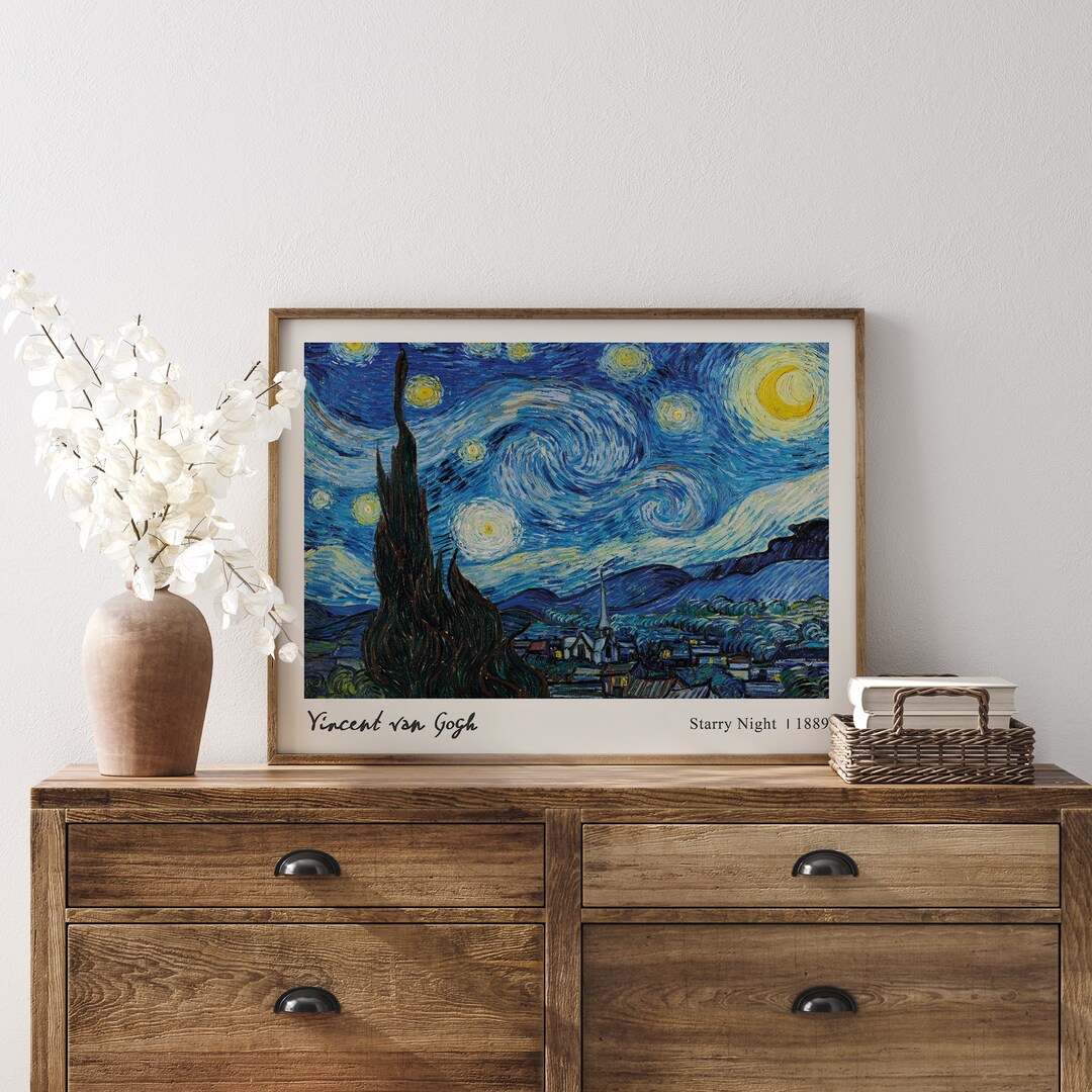 Van Gogh Print, the Starry Night, Vintage Art Print, Vincent Van Gogh ...