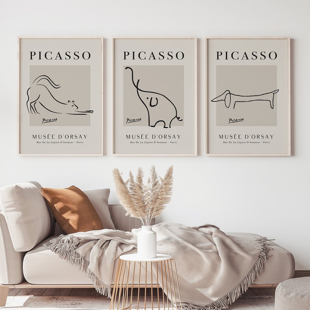 Picasso Print Set of 3, Gallery Wall Set Print, Picasso Line Art ...