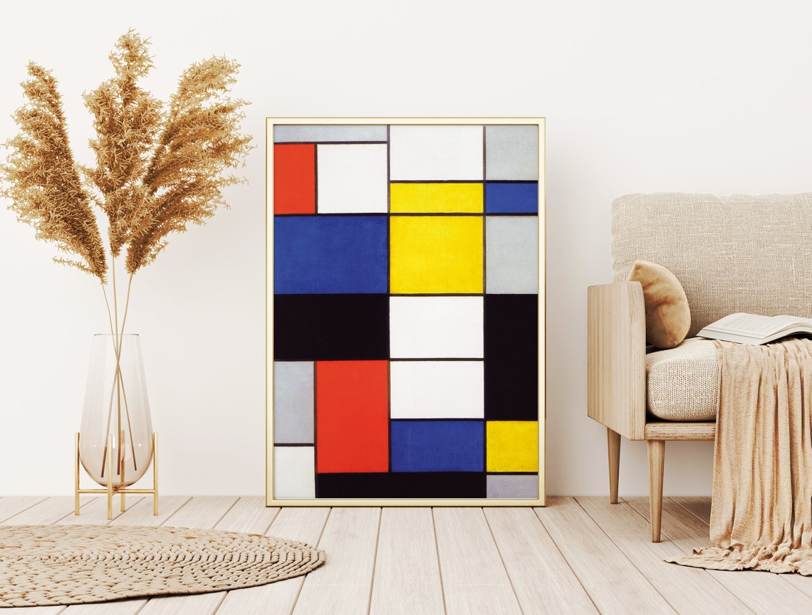 Piet Mondrian Poster Piet Mondrian Print Geometric Wall Set - Etsy