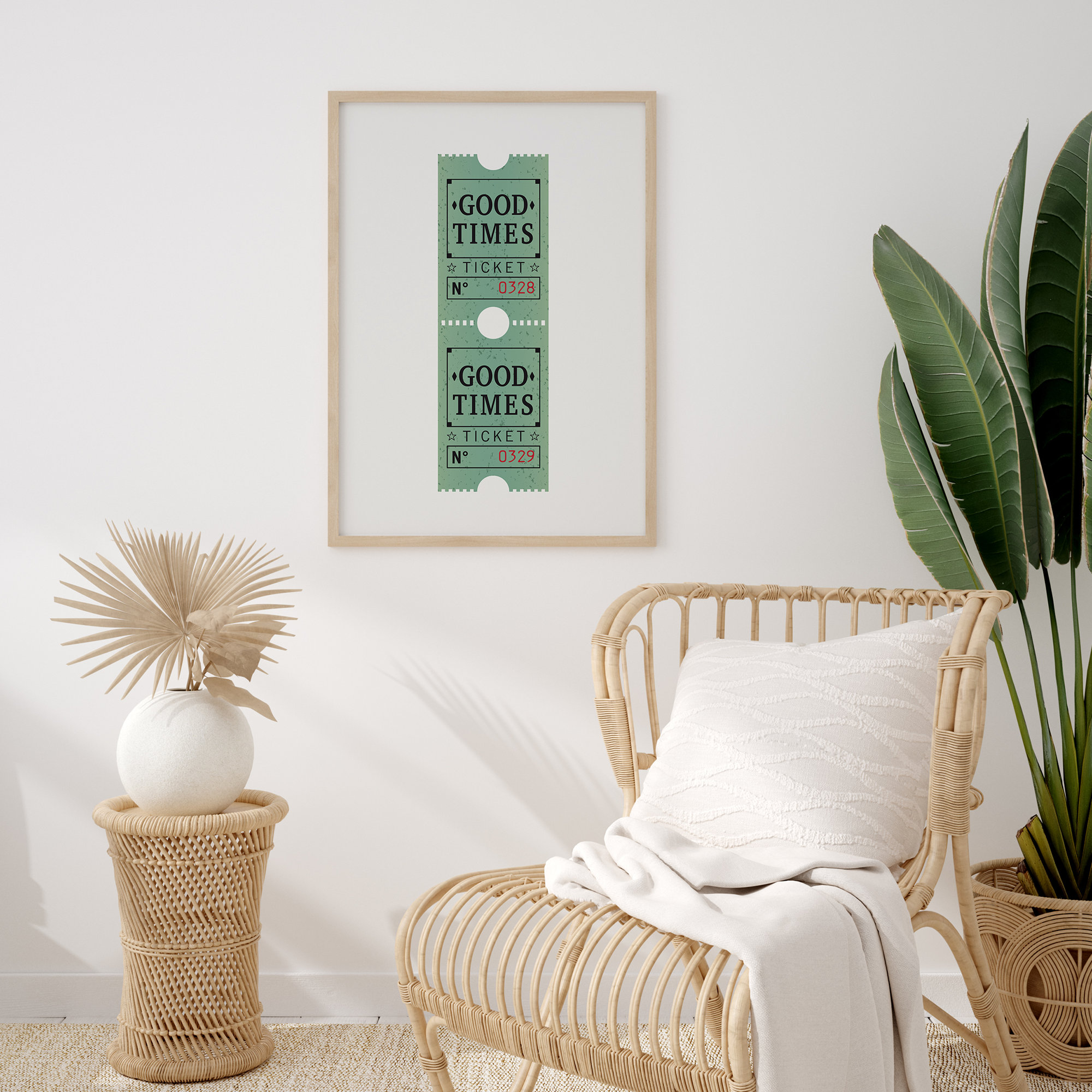 Good Times Ticket Print, Green Ticket, Trendy Wall Art Prints,retro ...