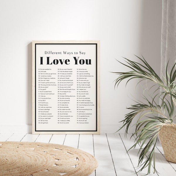 Different Ways to Say I Love You Poster Black and White - Etsy