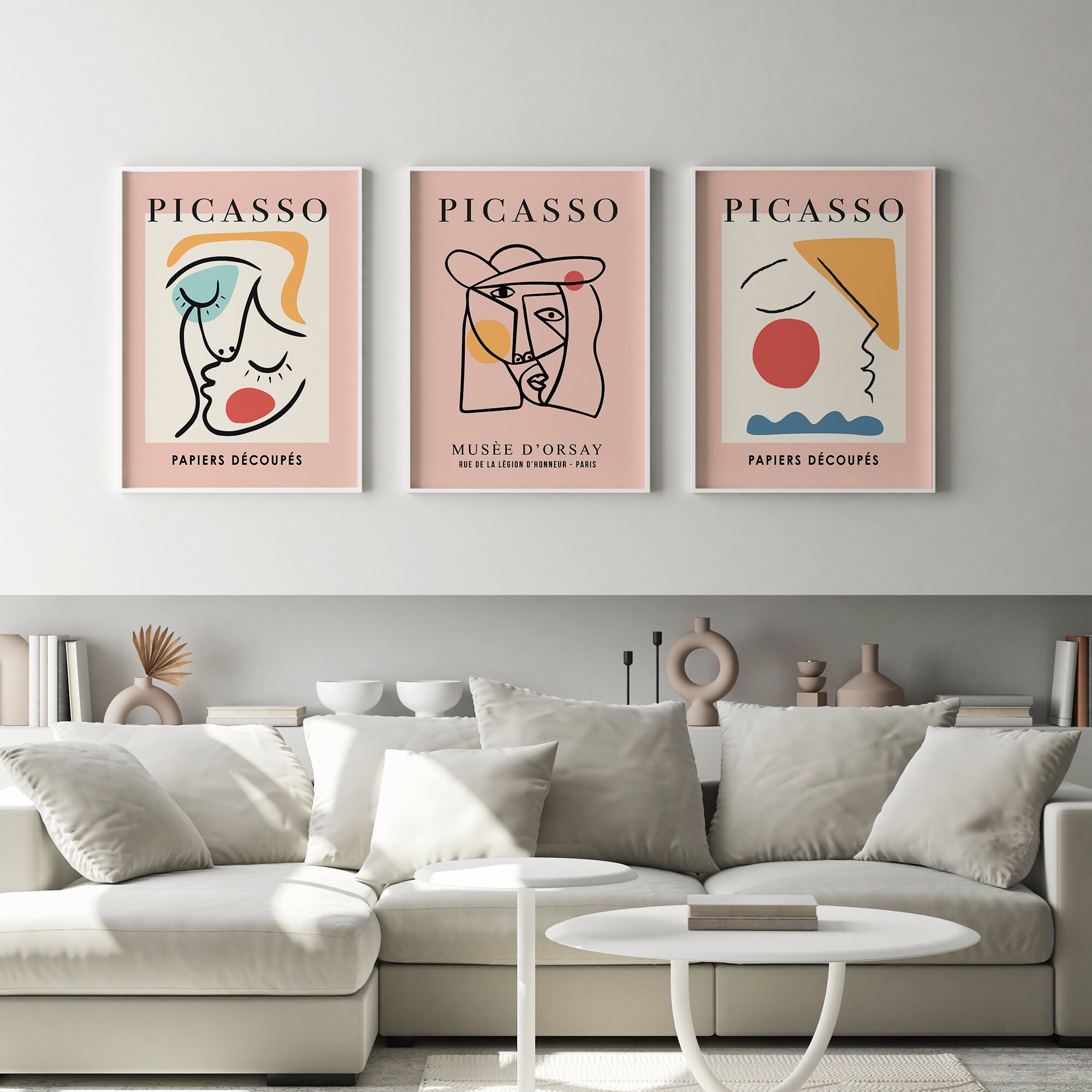 Picasso Print Set of 3, Picasso Drawings, Printable Wall Art, Picasso ...