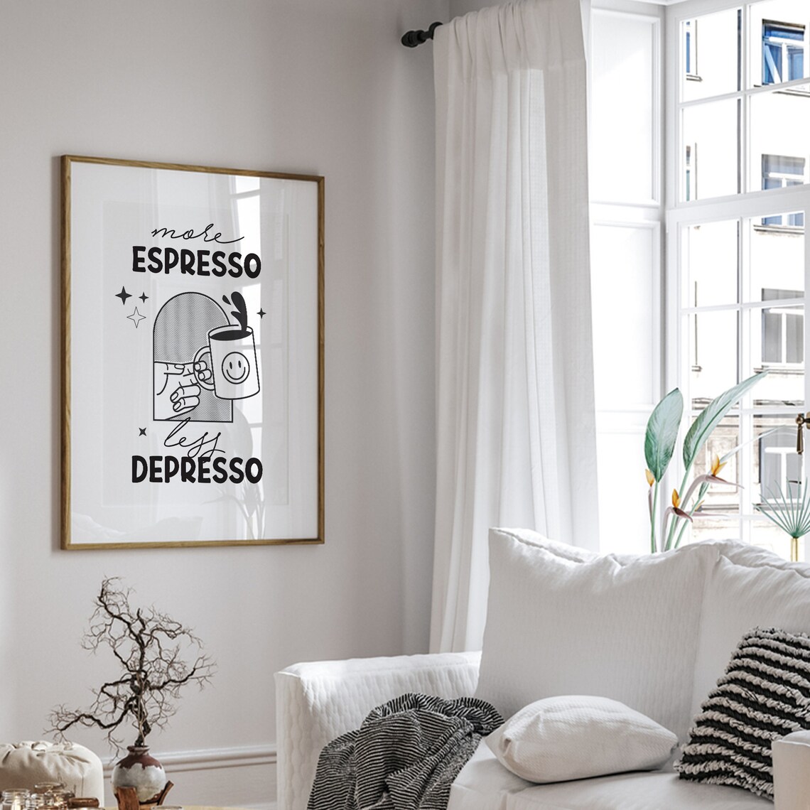 More Espresso Less Depresso Print,coffee Poster,trendy Wall Art,trendy ...