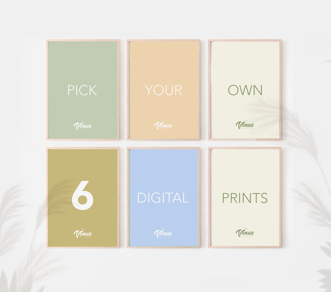 Pick Your Own 6 Digital Prints, Pick Any 6 Digital Prints, Custom ...