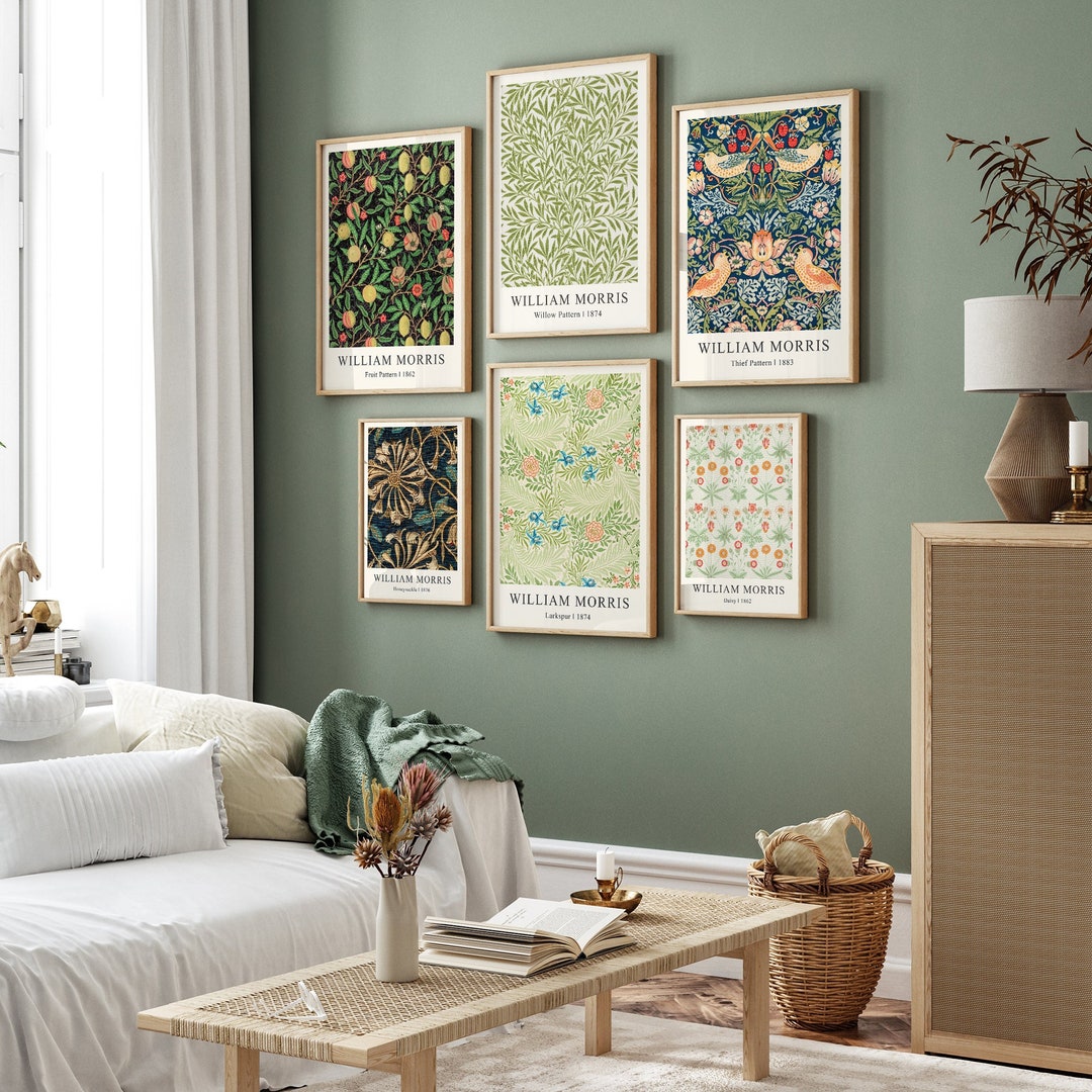William Morris Print Set of 6, Fabric Art, William Morris, Morris Exhibition Poster, Printable ...