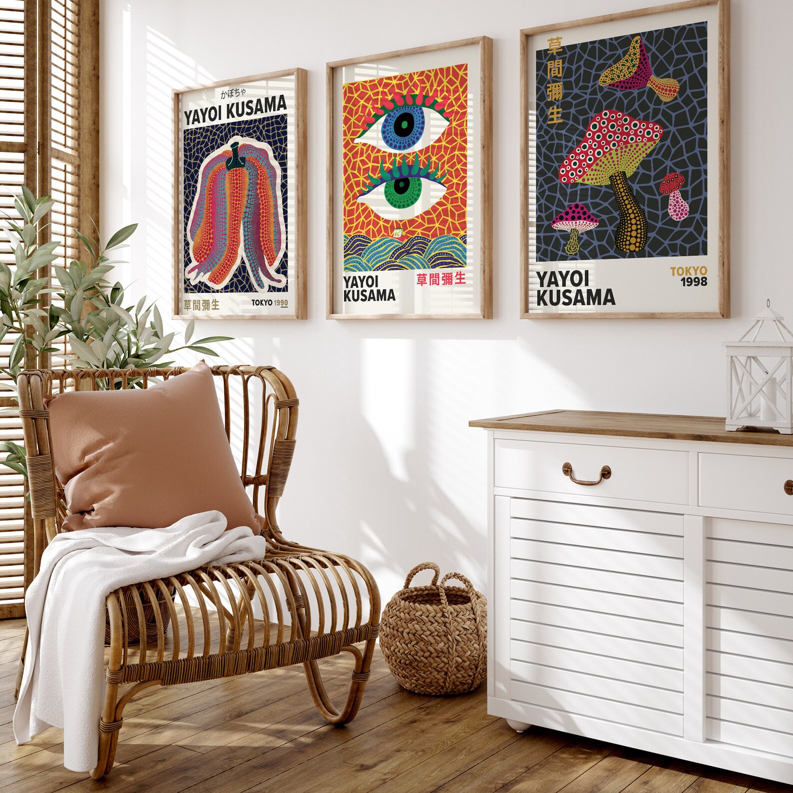 Yayoi Kusama Poster, Yayoi Kusama Set of 3 Prints, Gallery Wall Set ...