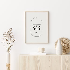 444 Angel Number, Protection Number Print, Instant Printable Wall Art ...