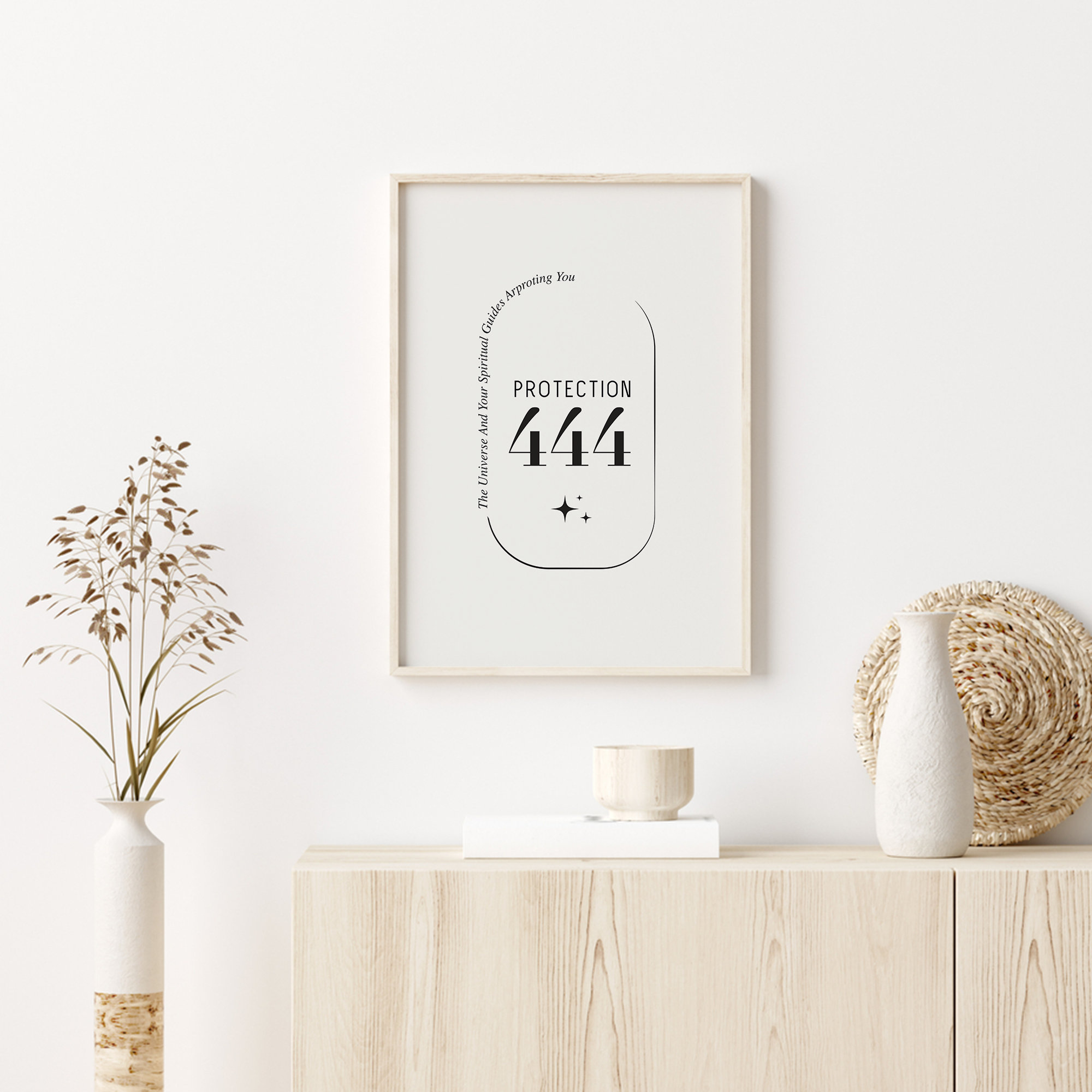 444 Angel Number, Protection Number Print, Instant Printable Wall Art ...