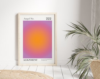 222 Angel Number Instant Printable Wall Art Print Digital Download ...