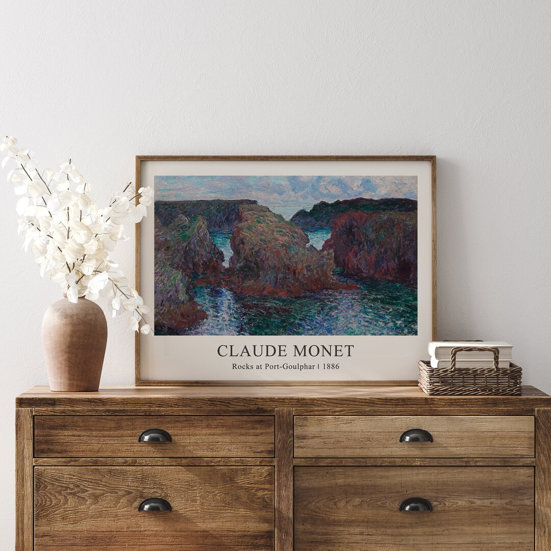 Claude Monet Art Print, Rocks at Port-goulphar, Monet Poster, Modern ...