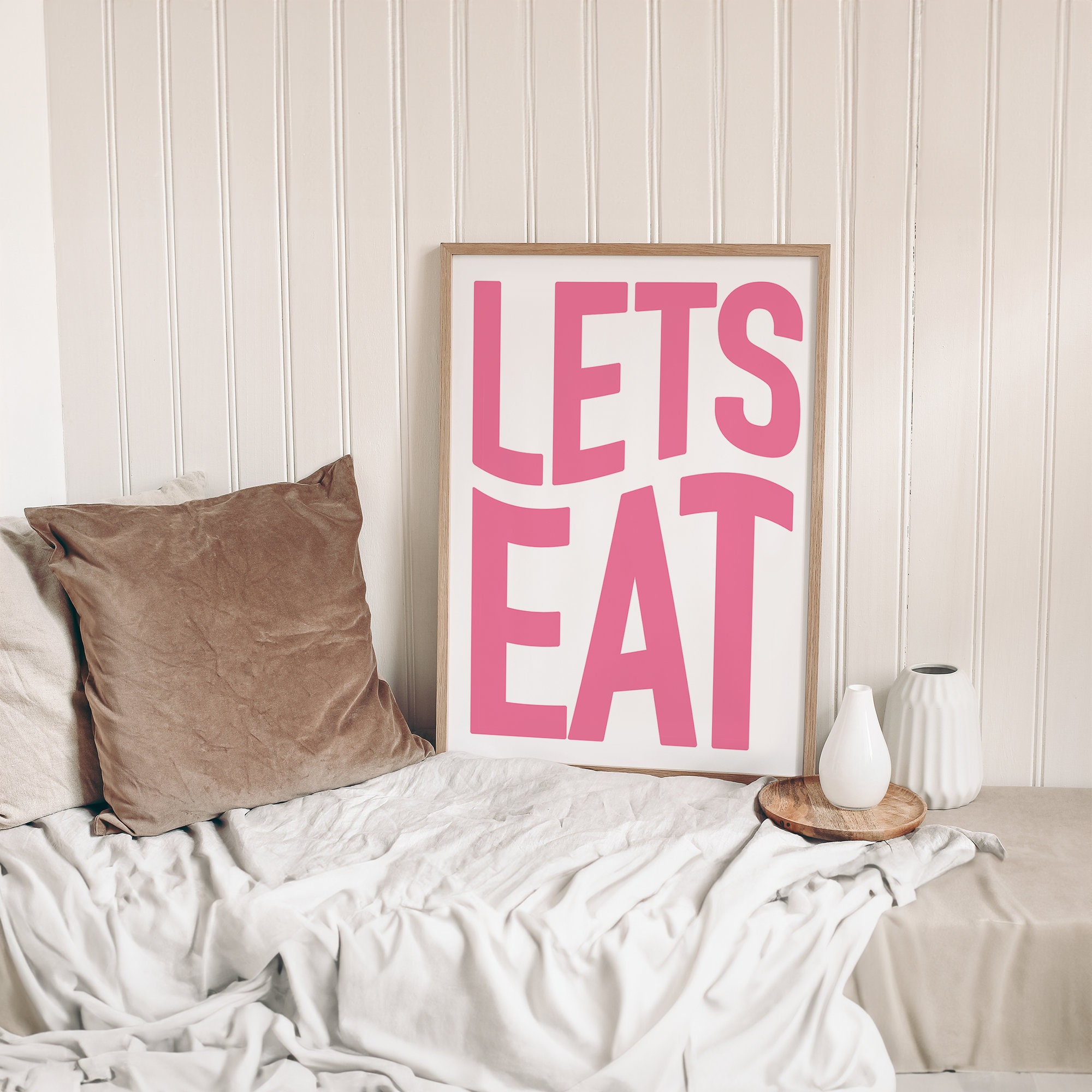 Let's Eat Poster Let's Eat kitchen Art Print Trendy - Etsy