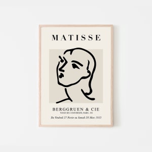 Set of 3 Henri Matisse Inspired Printable Wall Art Neutral Abstract ...