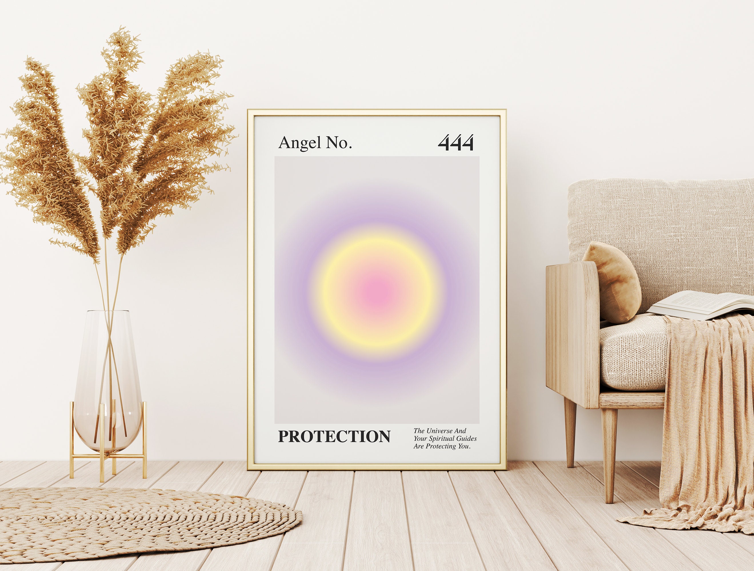 444 Print Angel Numbers Poster Digital Download Gradient - Etsy
