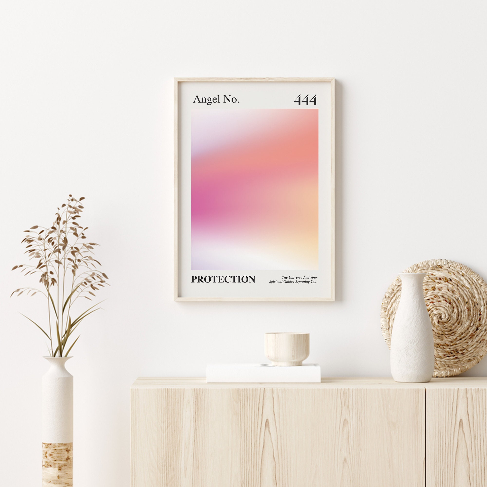 444 Print Angel Numbers Poster Digital Download Gradient - Etsy