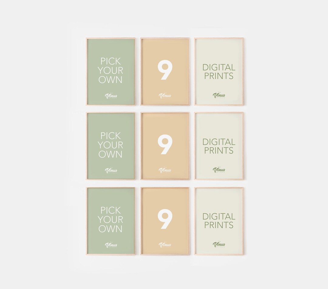 Pick Your Own 9 Digital Prints, Pick Any 9 Digital Prints, Custom ...