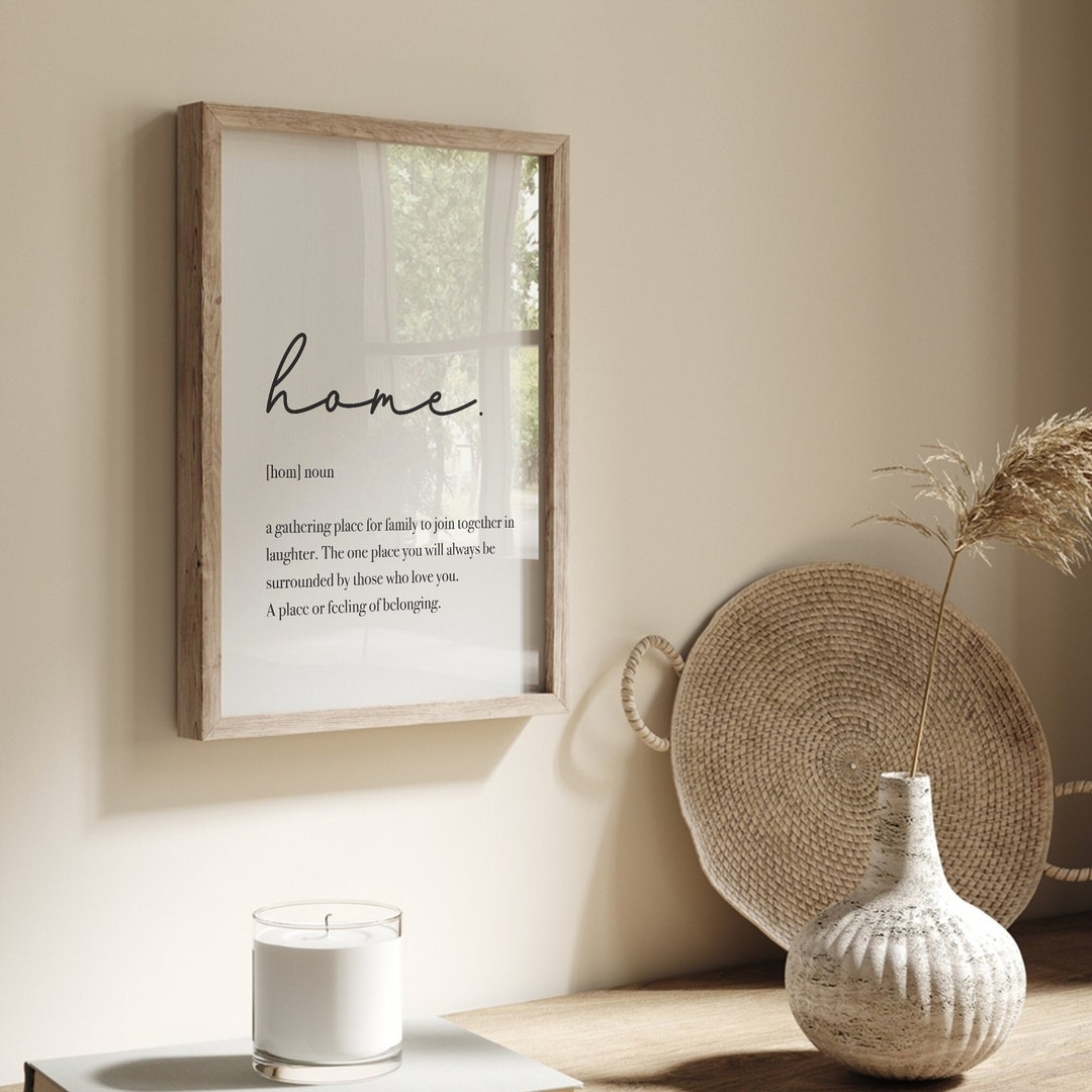 Home Definition Wall Art, Home Wall Art,home Quote Decor, Black and ...