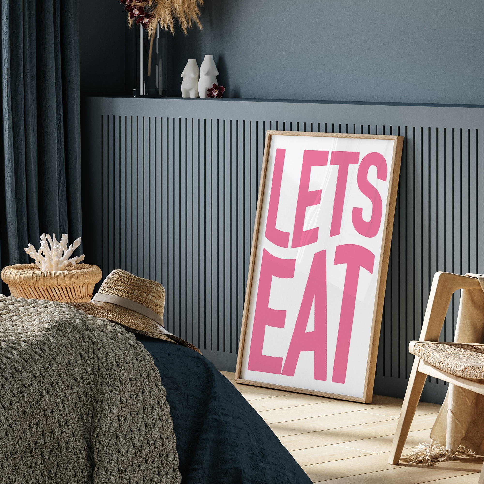 Let's Eat Poster Let's Eat kitchen Art Print Trendy - Etsy