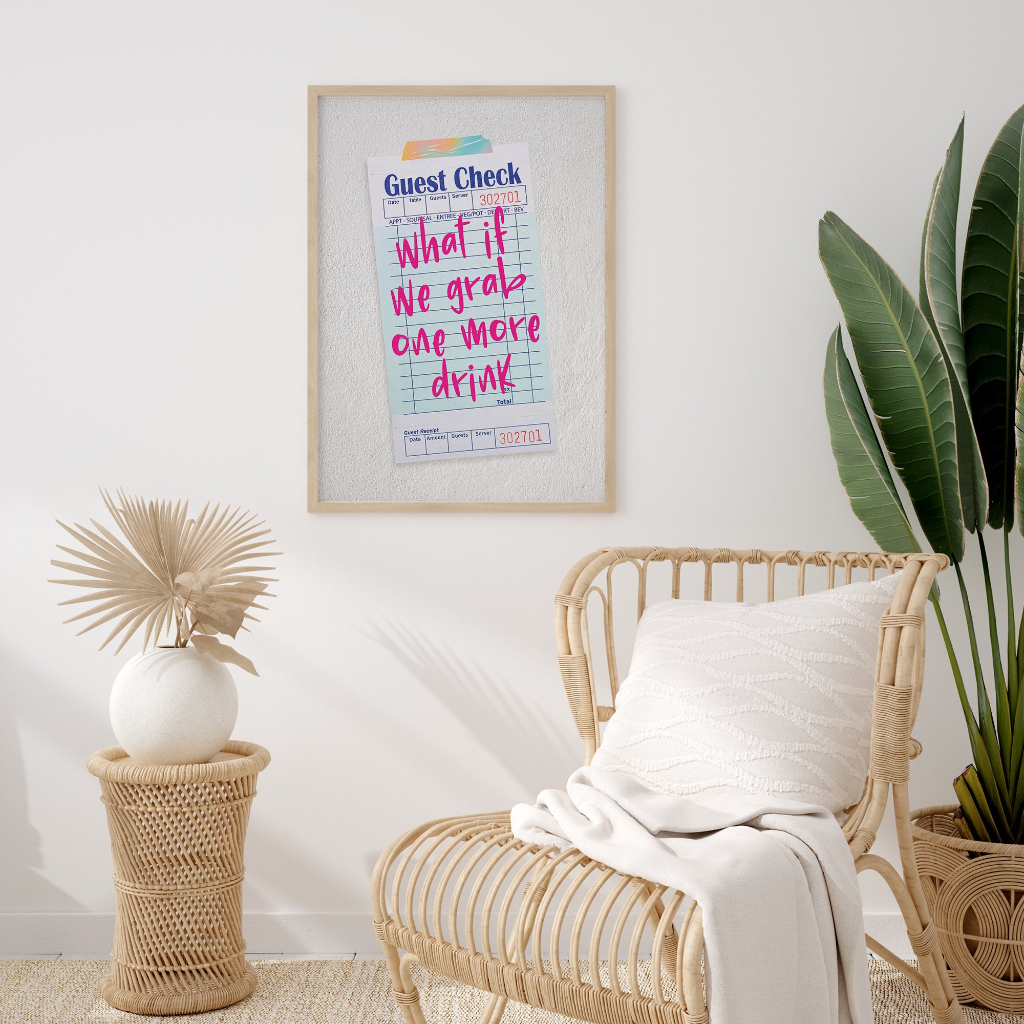 Guest Check Art,digital Download, Receipt Poster, Trendy Wall Decor ...